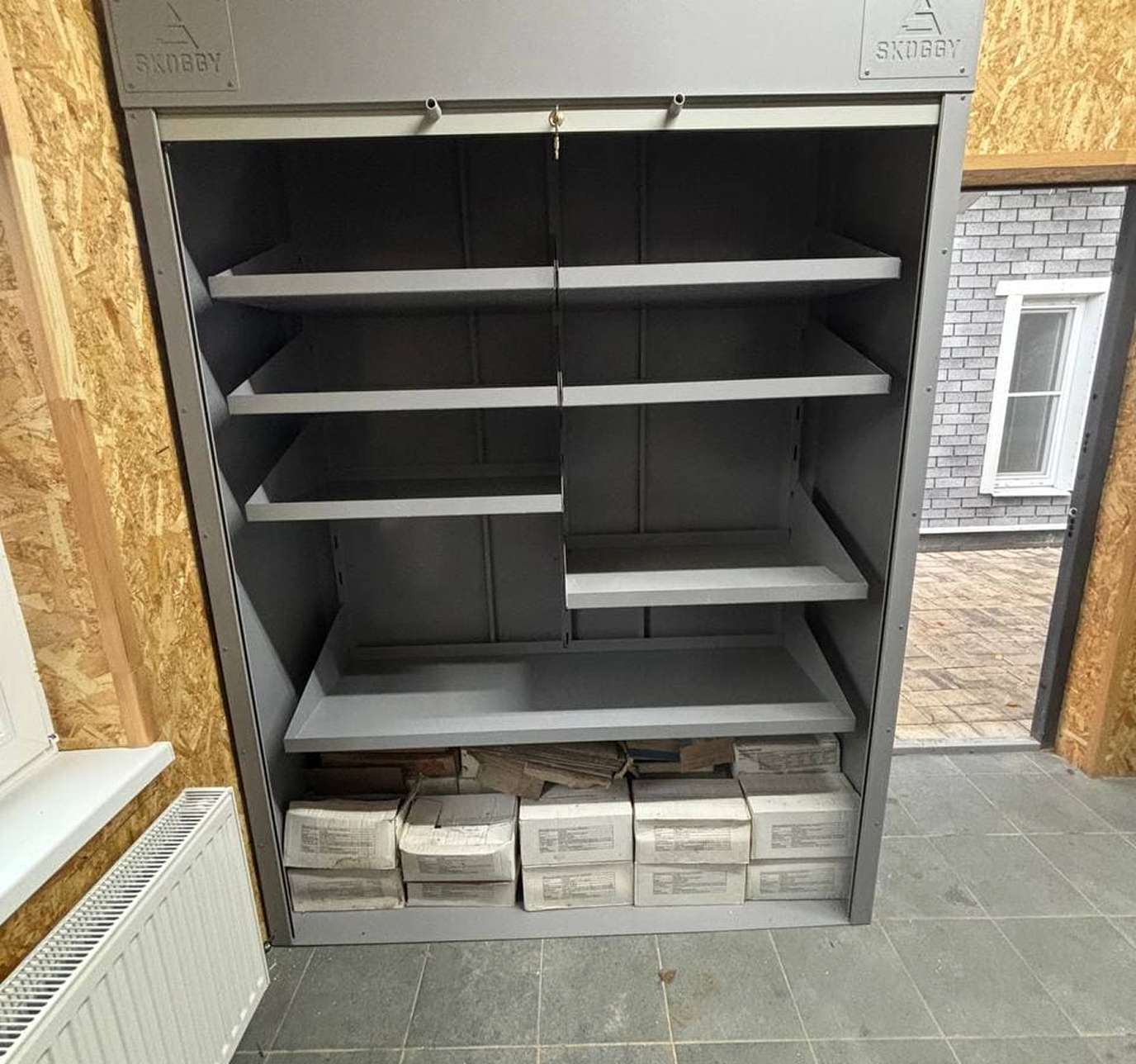 Роллетный шкаф для документов в светло-сером цвете в поселок Щапово, Кранопахорский район ...